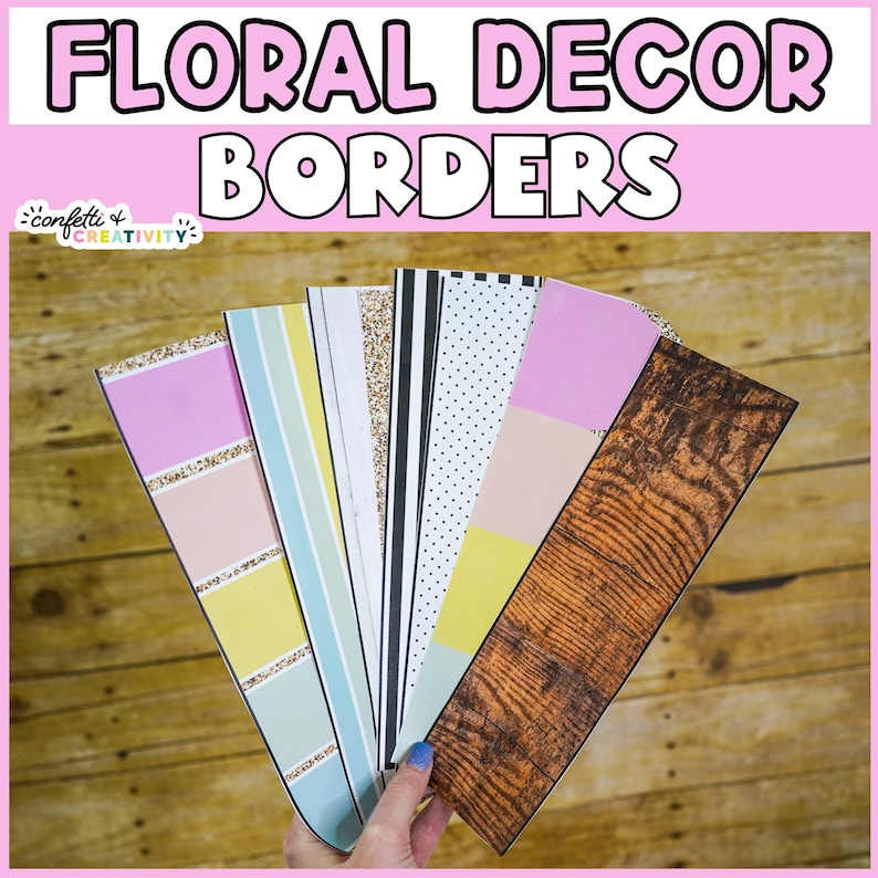 PRINTABLE Floral Farmhouse Bulletin Board Borders Bulletin Board ...