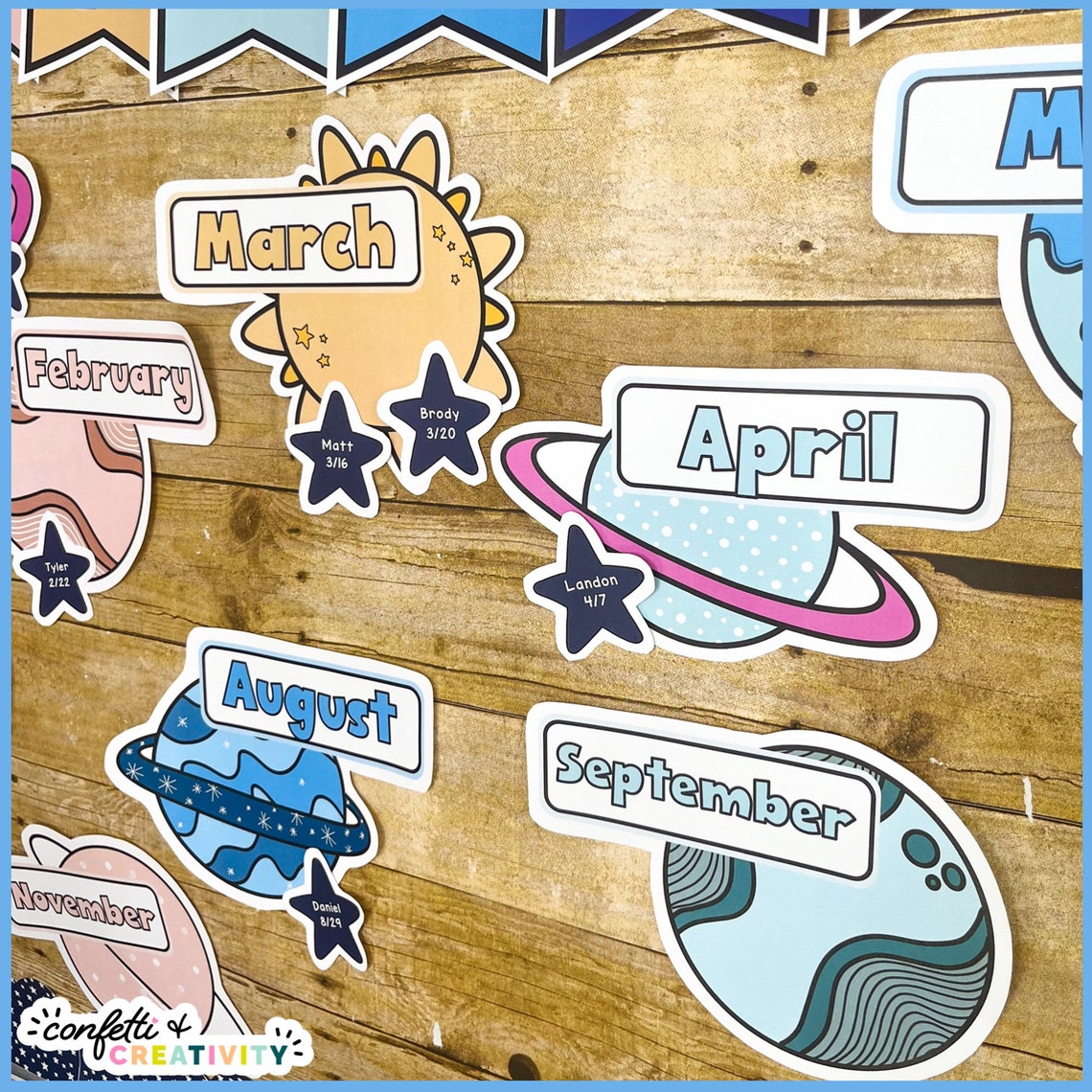Space Birthday Bulletin Board: Elementary Classroom Decor (digital ...