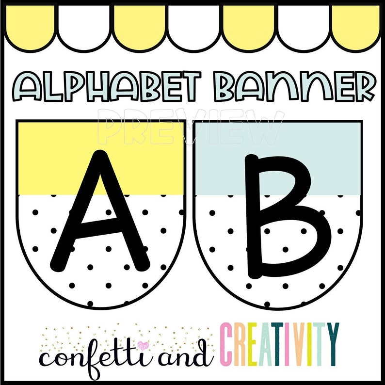 Alphabet Banner for the Classroom Lemon Farmhouse Classroom - Etsy