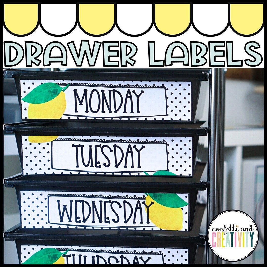 10 Drawer Cart Labels for the Classroom | Lemon Farmhouse Classroom ...