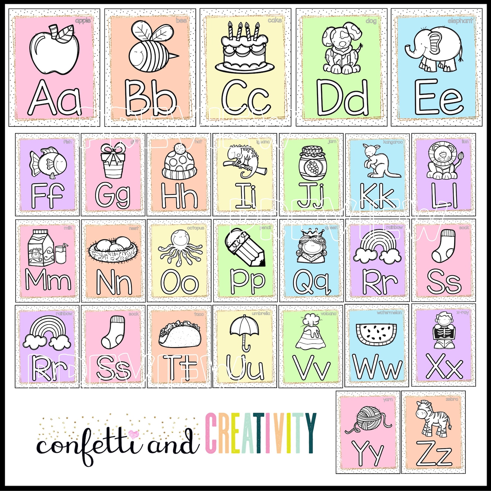 Pastel Classroom Alphabet Posters Alphabet Display Animal - Etsy