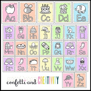 Pastel Classroom Alphabet Posters | Alphabet Display | Animal Alphabet ...