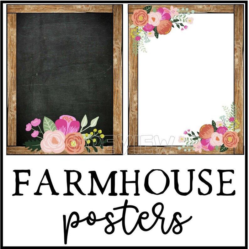 Floral Farmhouse Classroom Posters: Editable Elementary Decor (digital ...