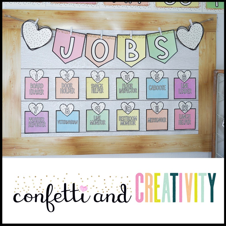 Pastel Classroom Jobs Display Editable Classroom Jobs - Etsy