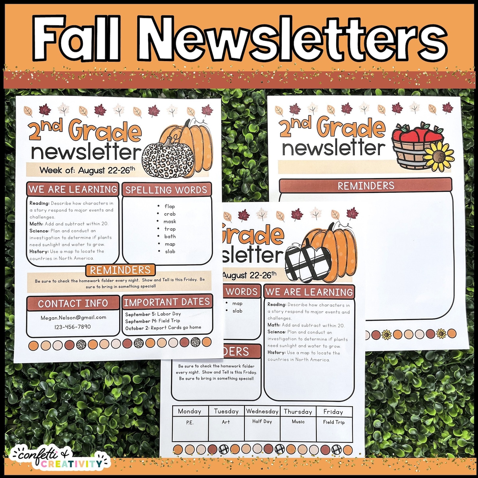 EDITABLE Fall Classroom Newsletter Teacher Newsletter - Etsy