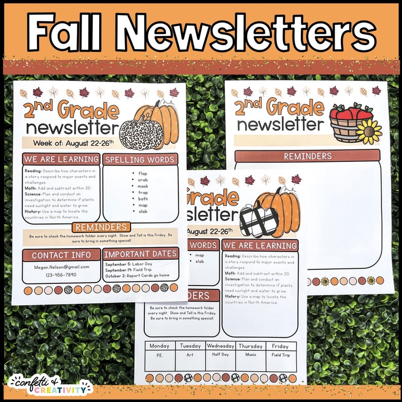 EDITABLE Fall Classroom Newsletter Teacher Newsletter - Etsy