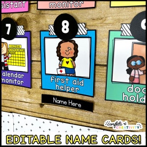 Bright Classroom Jobs Display: Editable Chart & Decor (digital Download ...