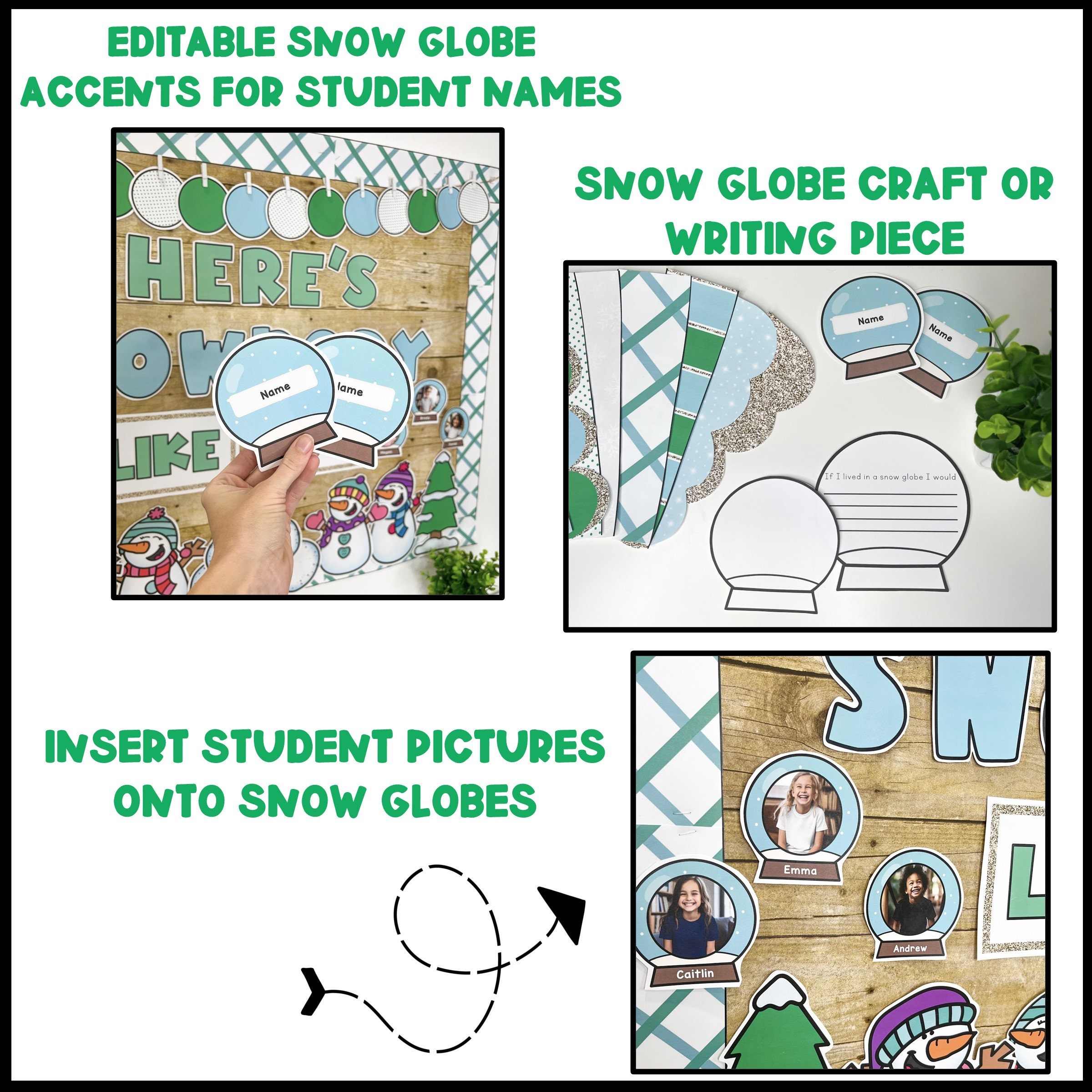 Winter Snowman Bulletin Board Kit: January Classroom Decor (digital ...