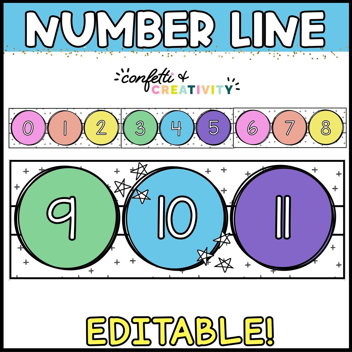 Colorful Classroom Number Line 0-200: Elementary Decor (digital ...