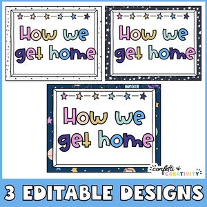 Space How We Go Home Dismissal Chart Template | How We Go Home Bulletin ...