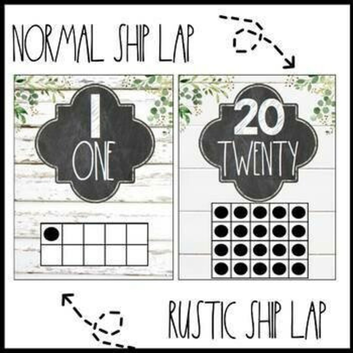 Modern Farmhouse Number Posters 0-20: Ten Frames (digital Download) - Etsy