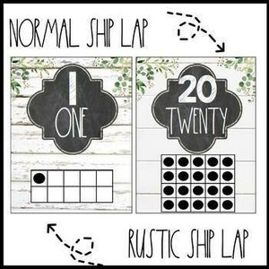 Classroom Number Posters With Ten Frames 0-20 | Modern Farmhouse ...