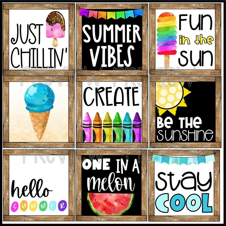SUMMER Bulletin Board Posters Classroom Posters Classroom | Etsy