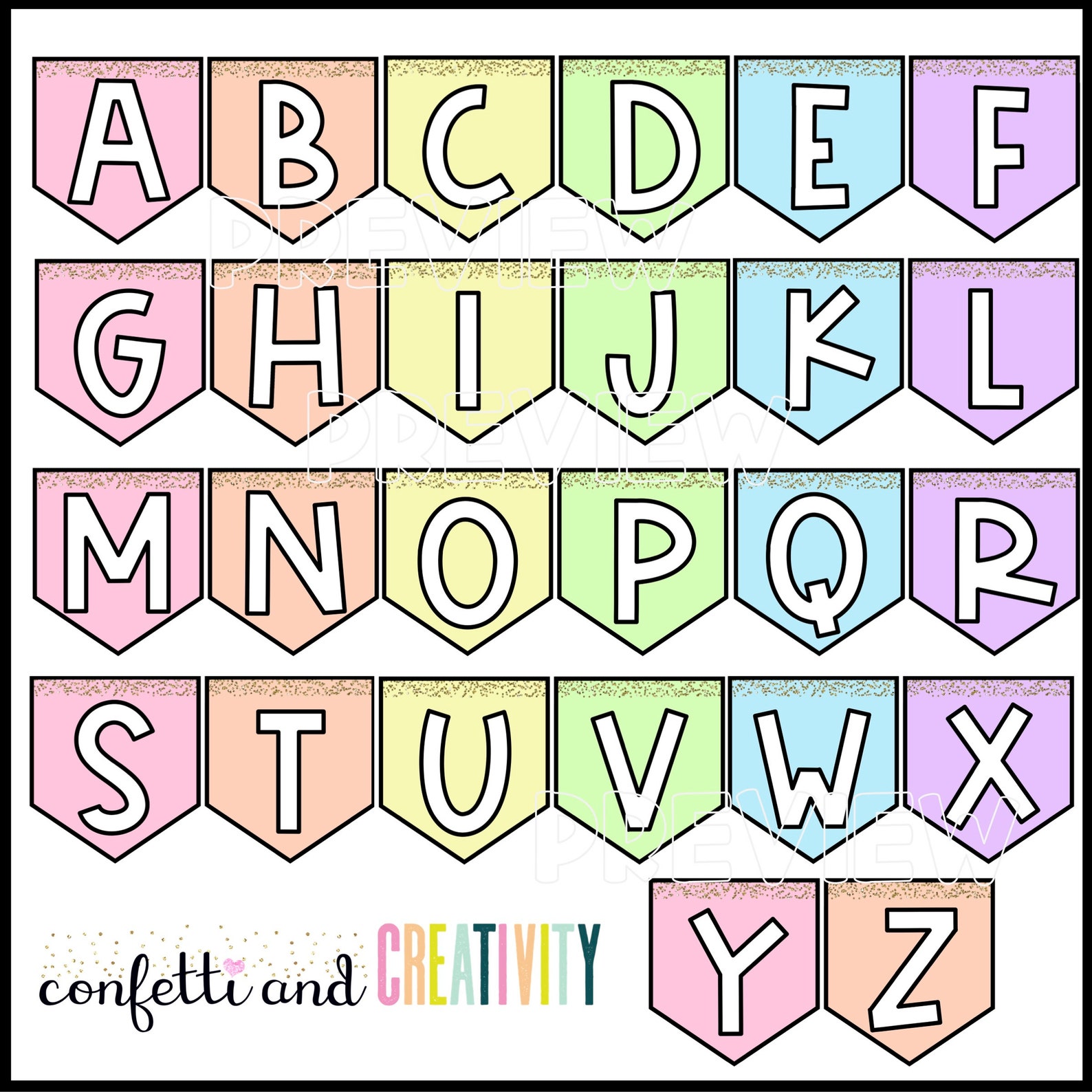 Alphabet Banner for the Classroom Pastel Classroom Decor - Etsy