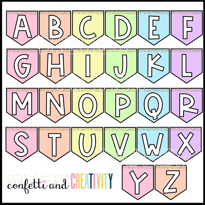 Alphabet Banner for the Classroom Pastel Classroom Decor - Etsy