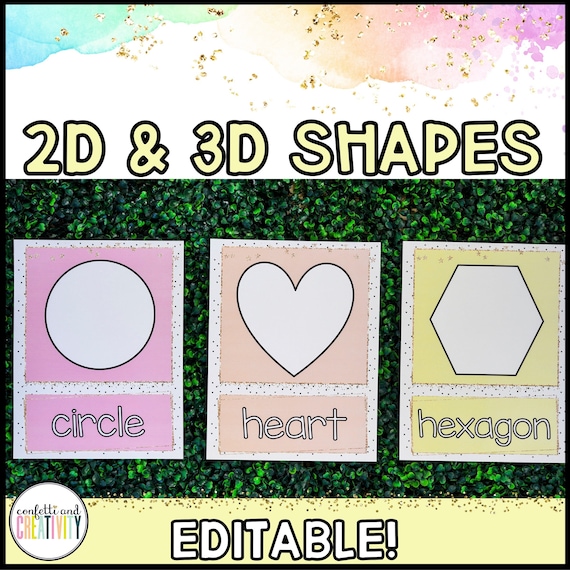2D and 3D Shapes Posters for the Classroom Pastel Classroom - Etsy ...
