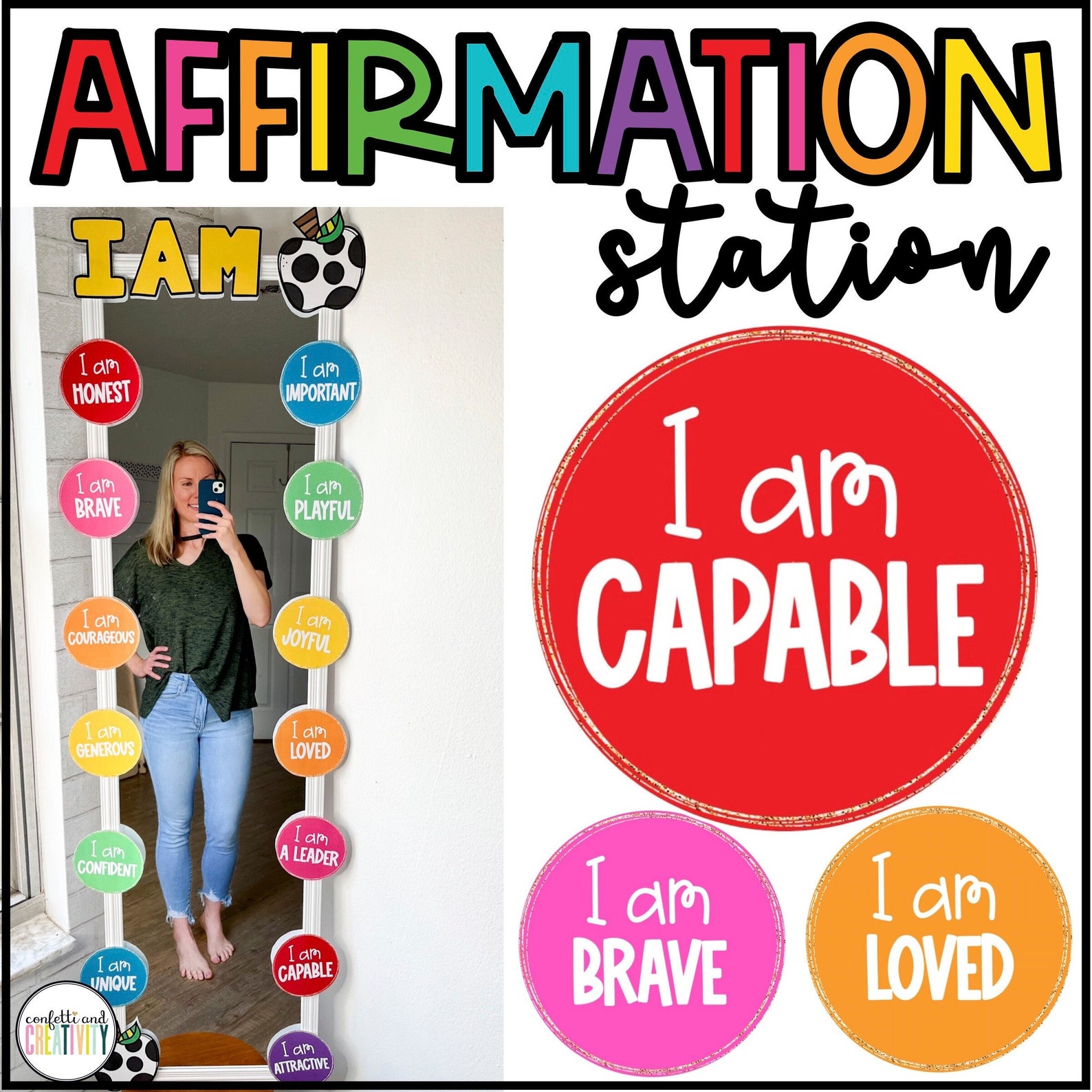 Affirmation Station for the Classroom Colorful Classroom - Etsy