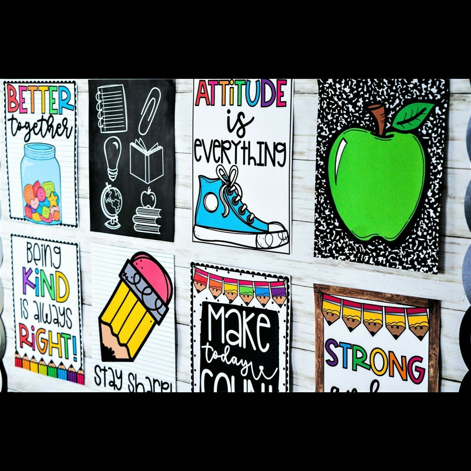 Bright Classroom Quote Posters Classroom Quotes Vintage - Etsy