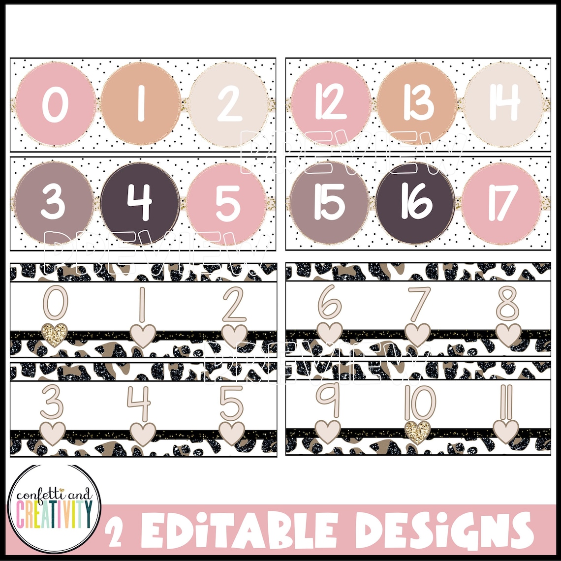 Boho Neutral Classroom Number Line Boho Classroom Decor - Etsy