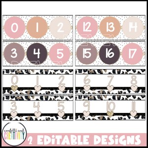 Boho Neutral Classroom Number Line | Boho Classroom Decor | Number Line ...
