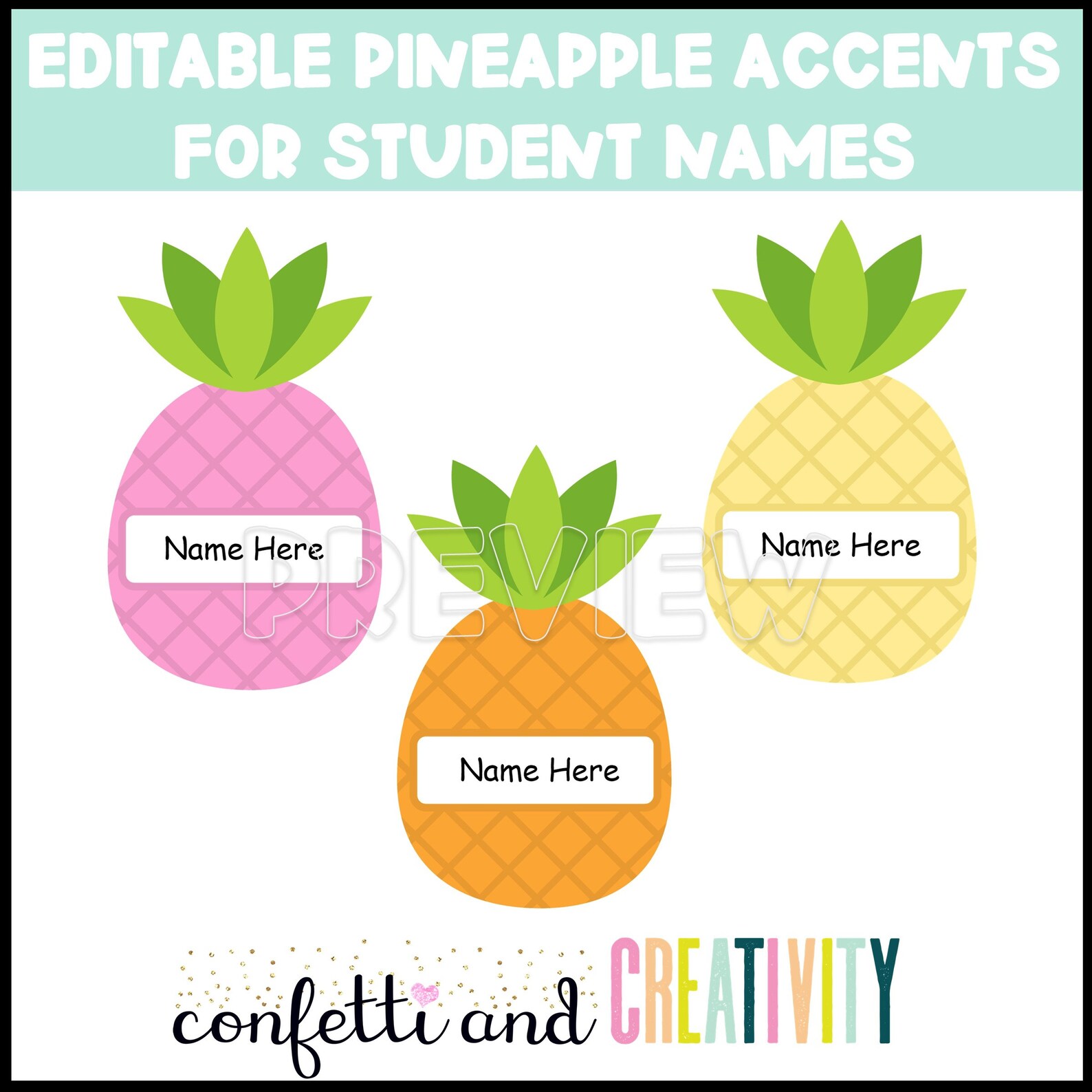 SUMMER Bulletin Board Pineapple Summer Bulletin Board - Etsy