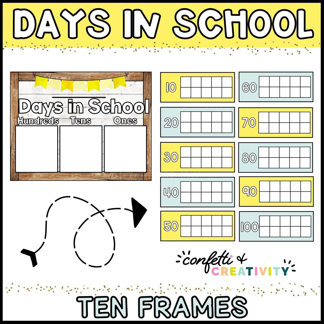 Elementary Classroom Decor: Days in School Tally, Ten Frames Chart ...