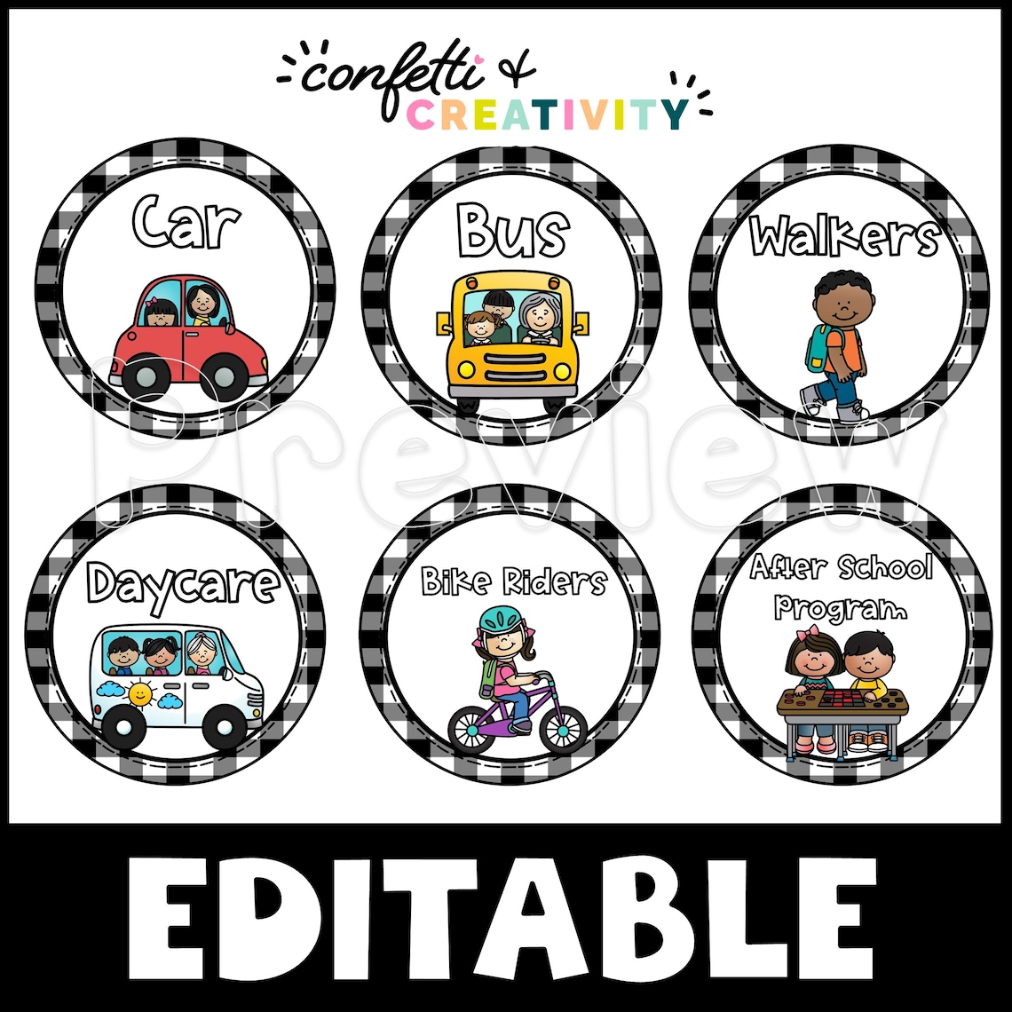 Farmhouse Classroom Dismissal Chart: Editable How We Get Home Display ...
