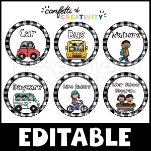 Farmhouse Classroom Dismissal Chart: Editable How We Get Home Display ...