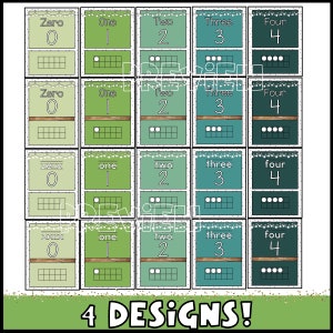 Classroom Number Posters With Ten Frames 0-20 | Nature Classroom Decor ...