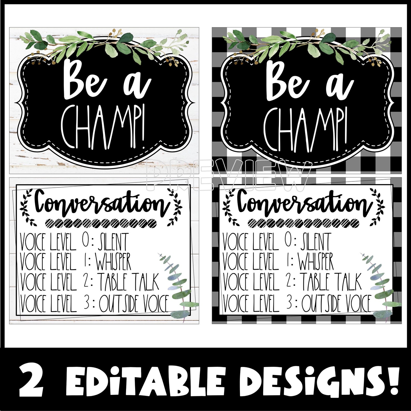 Farmhouse CHAMPS Posters Farmhouse Classroom Decor - Etsy