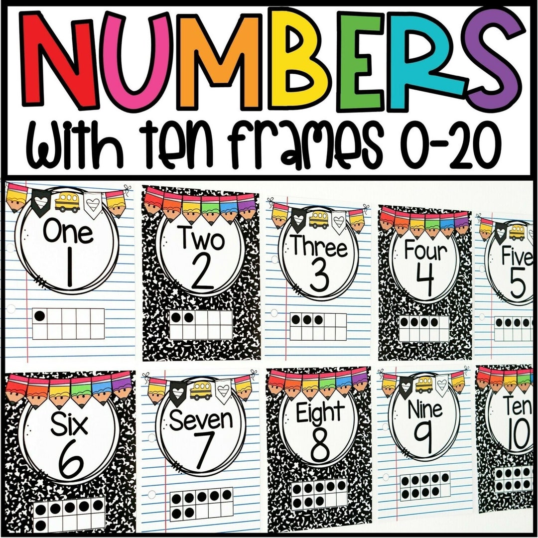 Classroom Number Posters: Vintage-inspired Ten Frames 0-20 (digital ...