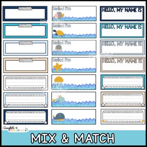 Ocean Student Desk Plates | Student Name Tags | Desk Name Plates for ...