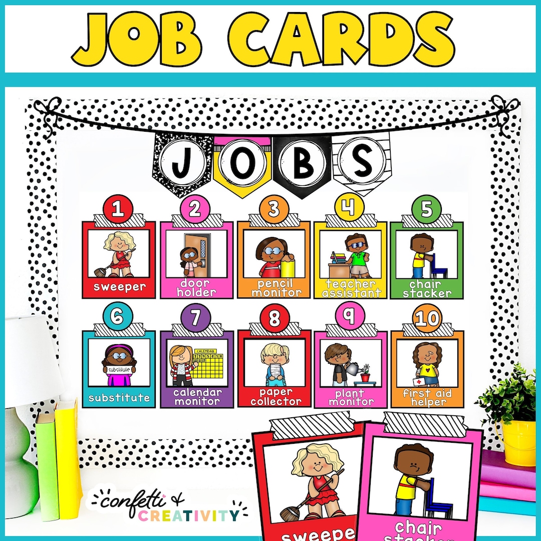 Vintage Classroom Jobs Chart: Editable Elementary Display (digital ...