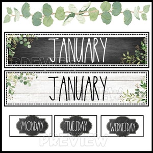Modern Farmhouse Classroom Calendar Pack | Pocket Chart Calendar Cards ...