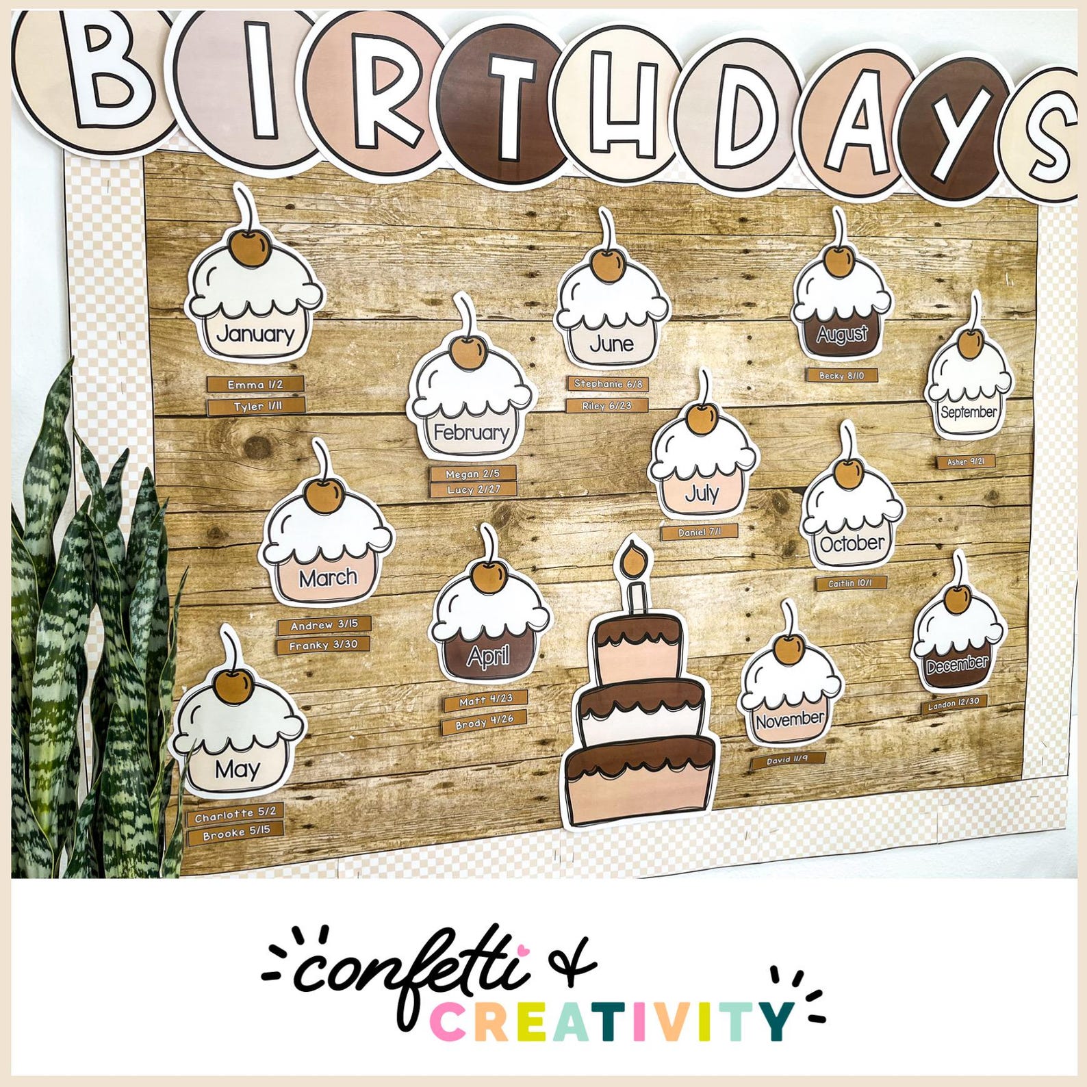 Neutral Classroom Birthday Board: Neutral Theme (digital Download) - Etsy