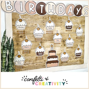 Neutral Classroom Birthday Display | Classroom Birthday Board ...