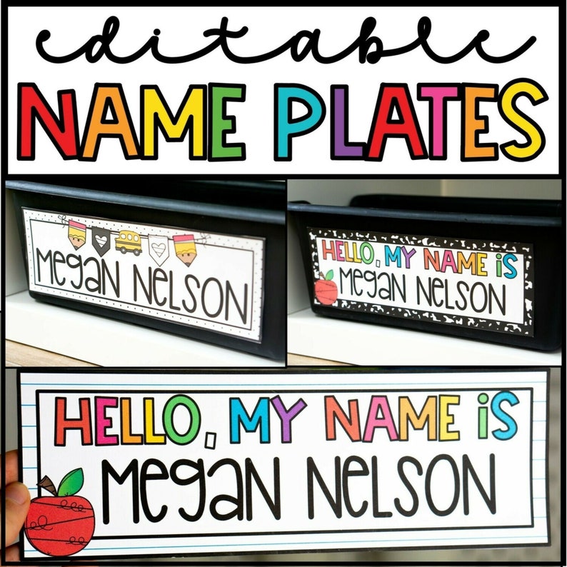 Bright Student Desk Plates Student Name Tags Desk Name - Etsy