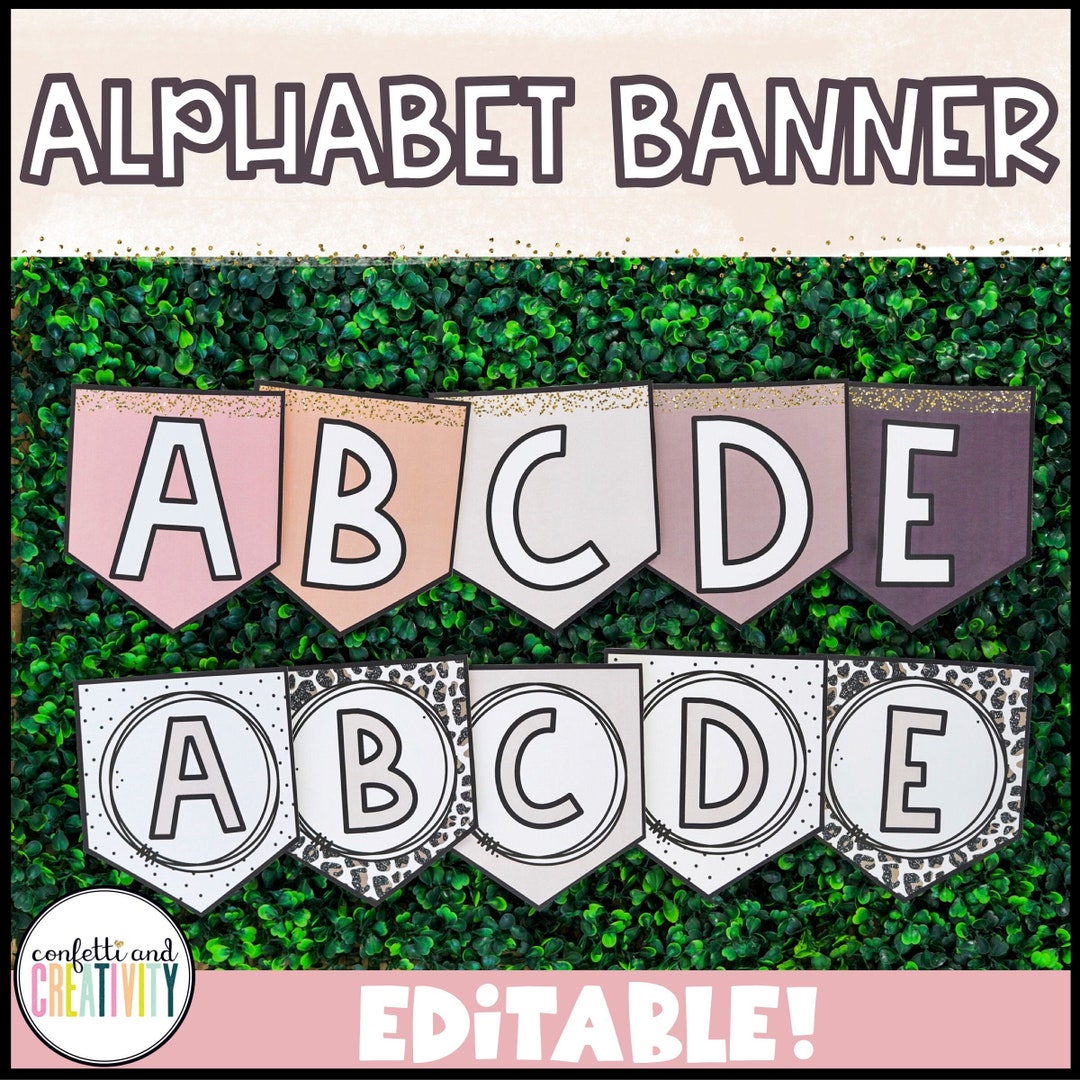 Alphabet Banner for the Classroom | Boho Neutrals Classroom Decor | ABC ...