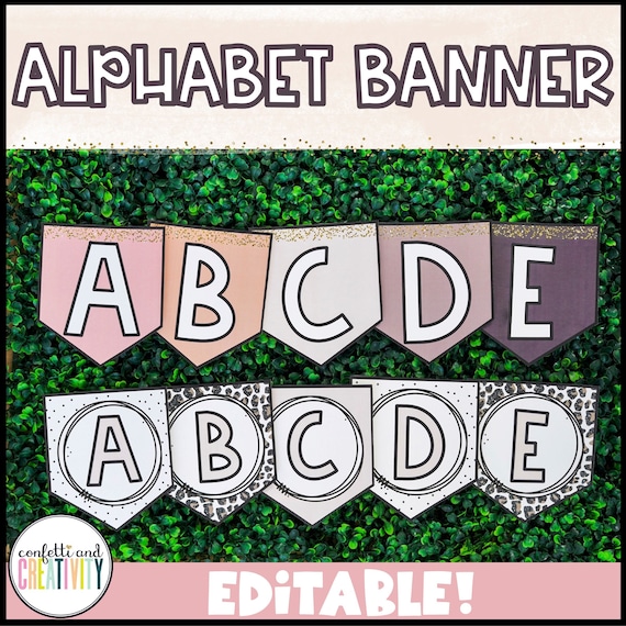 Alphabet Banner for the Classroom Boho Neutrals Classroom - Etsy