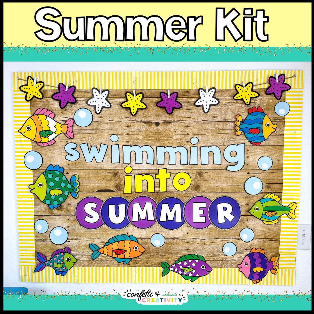 SUMMER Bulletin Board | Swimming Into Summer Bulletin Board | Bulletin ...