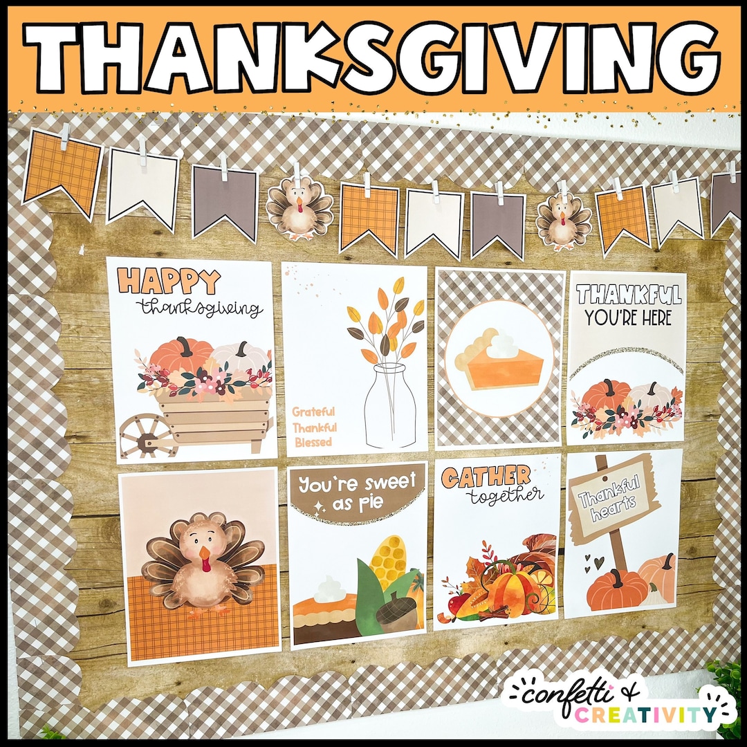 Thanksgiving Bulletin Board Posters | Fall Classroom Decor | November ...