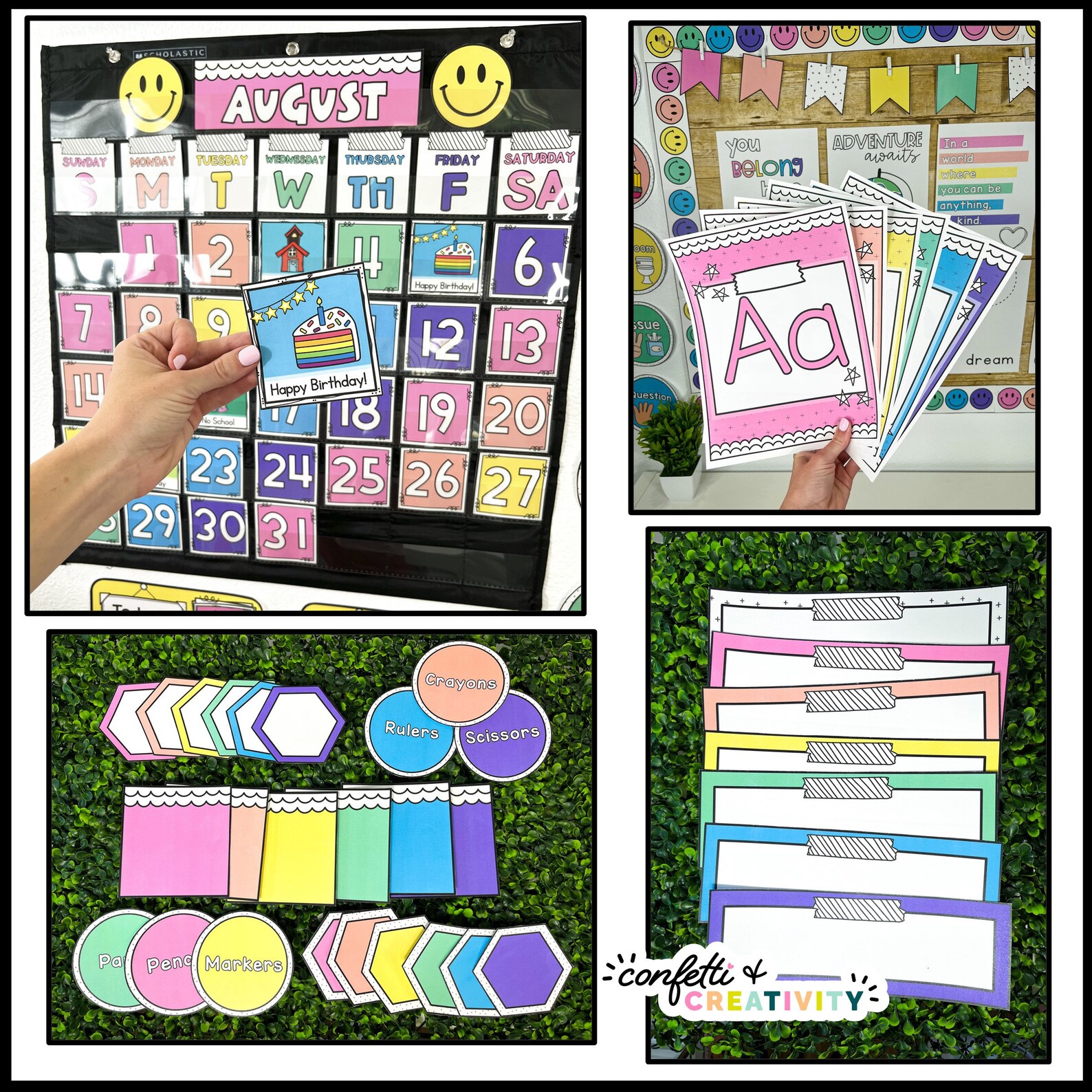 Bright Classroom Decor Bundle: Editable, Colorful (digital Download) - Etsy