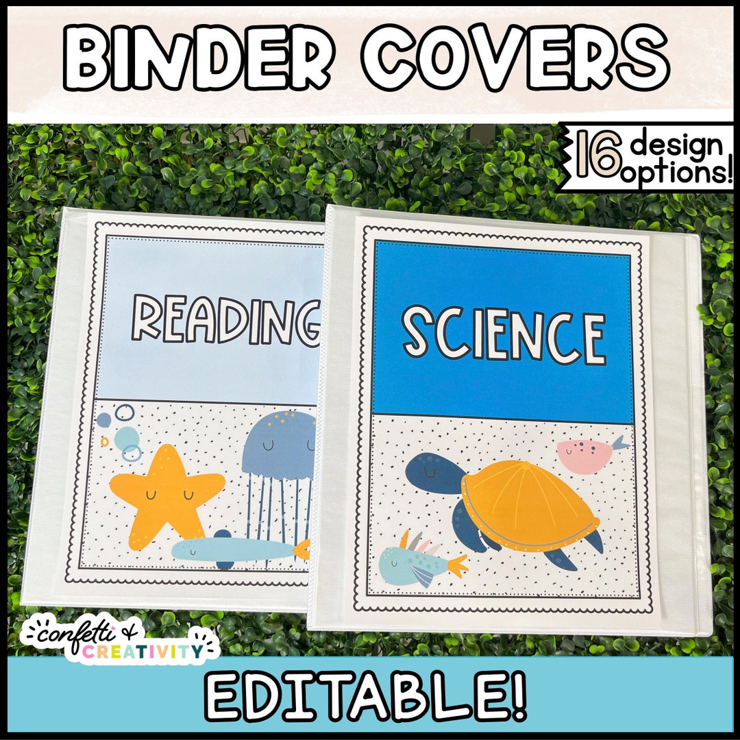 Ocean Teacher Binder Covers: Calm Classroom Decor (editable) - Etsy