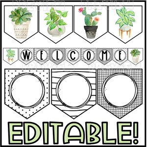 Editable Classroom Welcome Banner | Plant Farmhouse Classroom Decor ...
