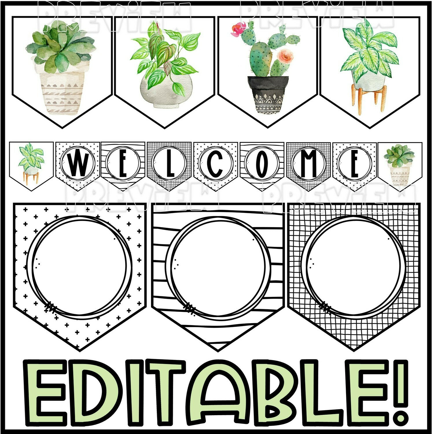 Plant Classroom Welcome Banner: Editable (digital Download) - Etsy