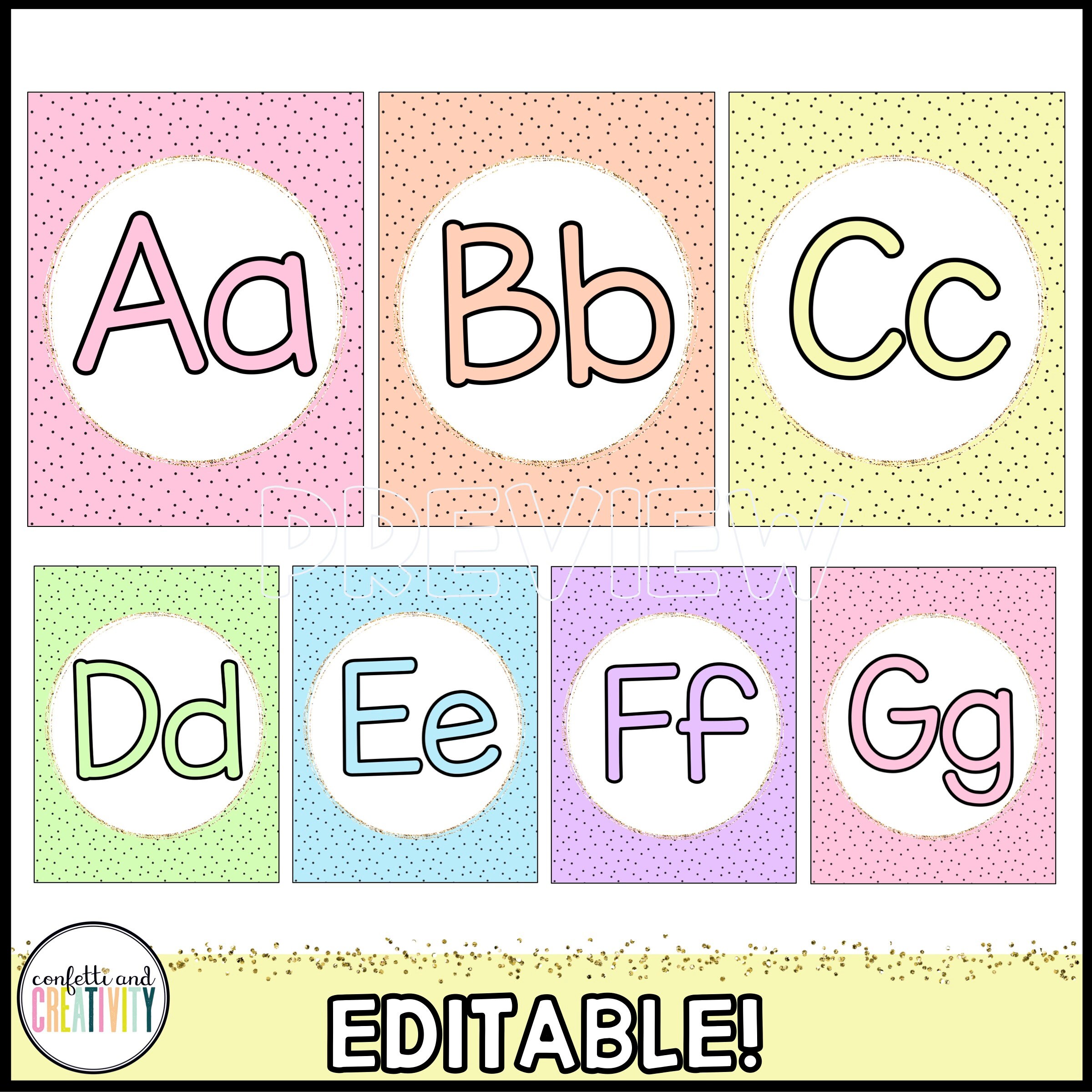 Pastel Classroom Alphabet Posters: A-Z Printable Decor (digital ...