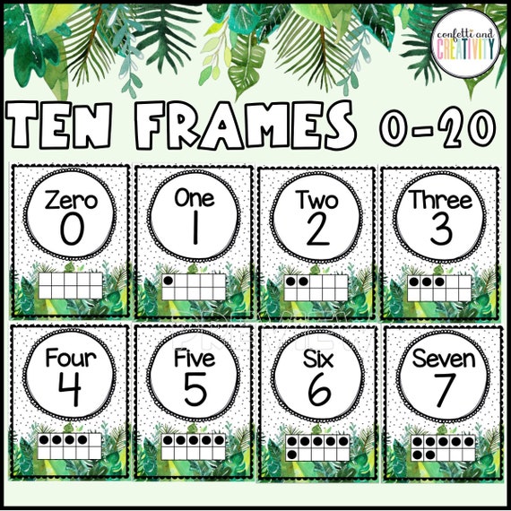 Tropical Classroom Number Posters With Ten Frames 0-20 - Etsy