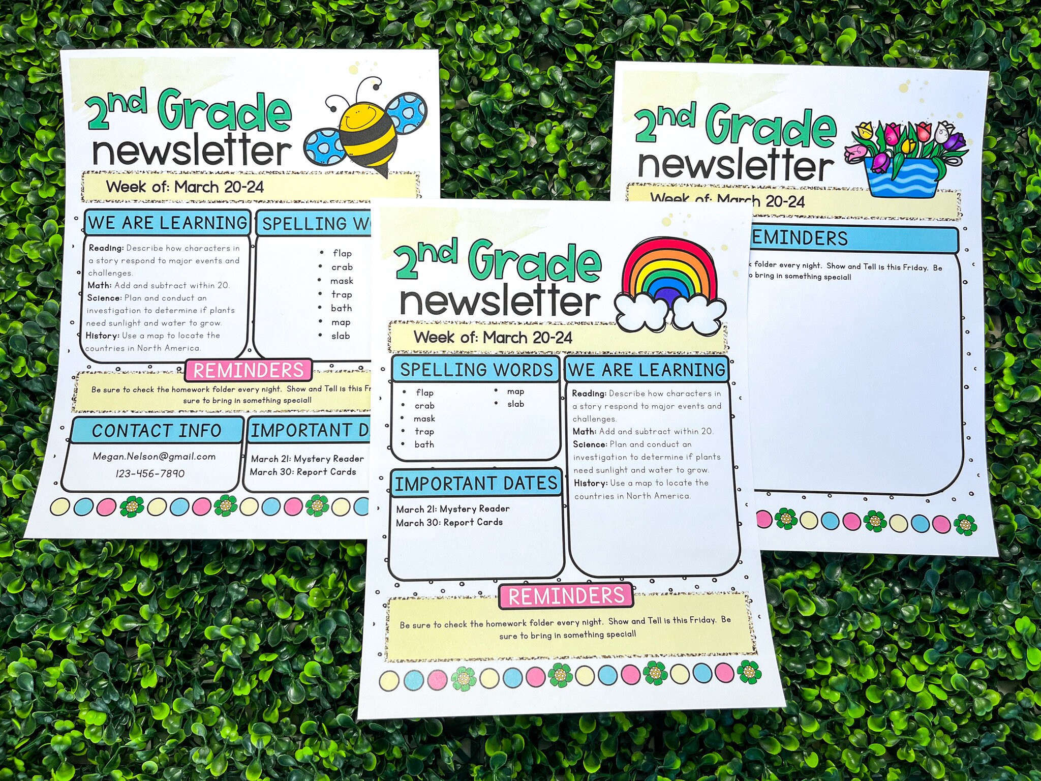 Editable Spring Classroom Newsletter Template (digital Download) - Etsy