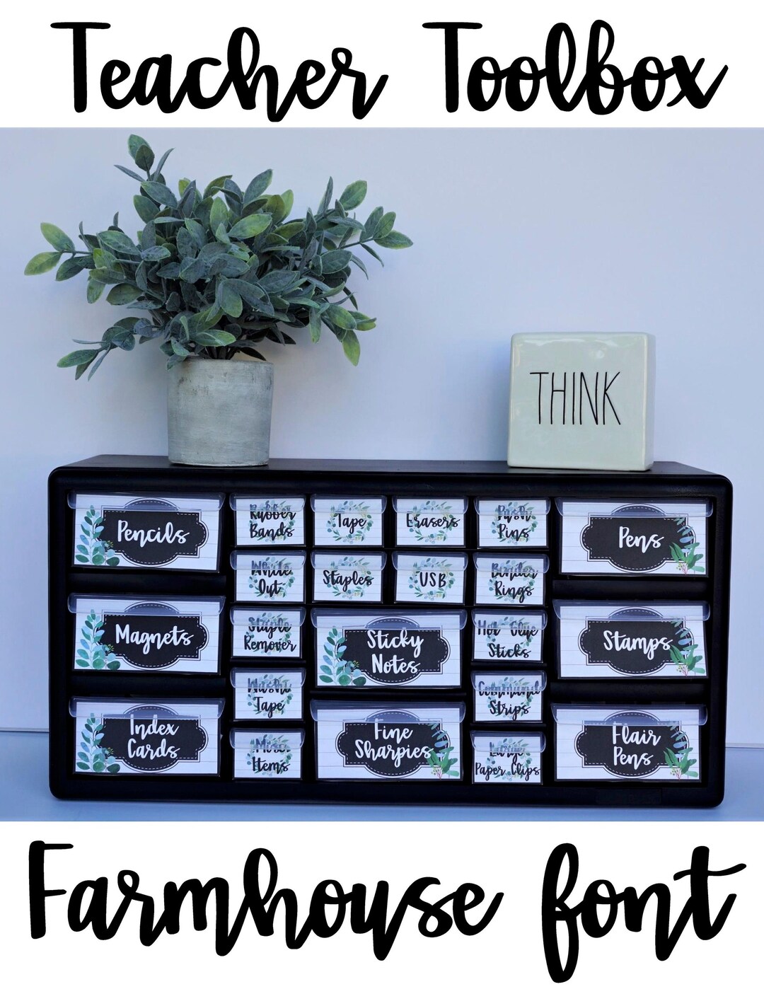 Farmhouse Teacher Toolbox Editable Labels | Farmhouse Classroom Decor ...