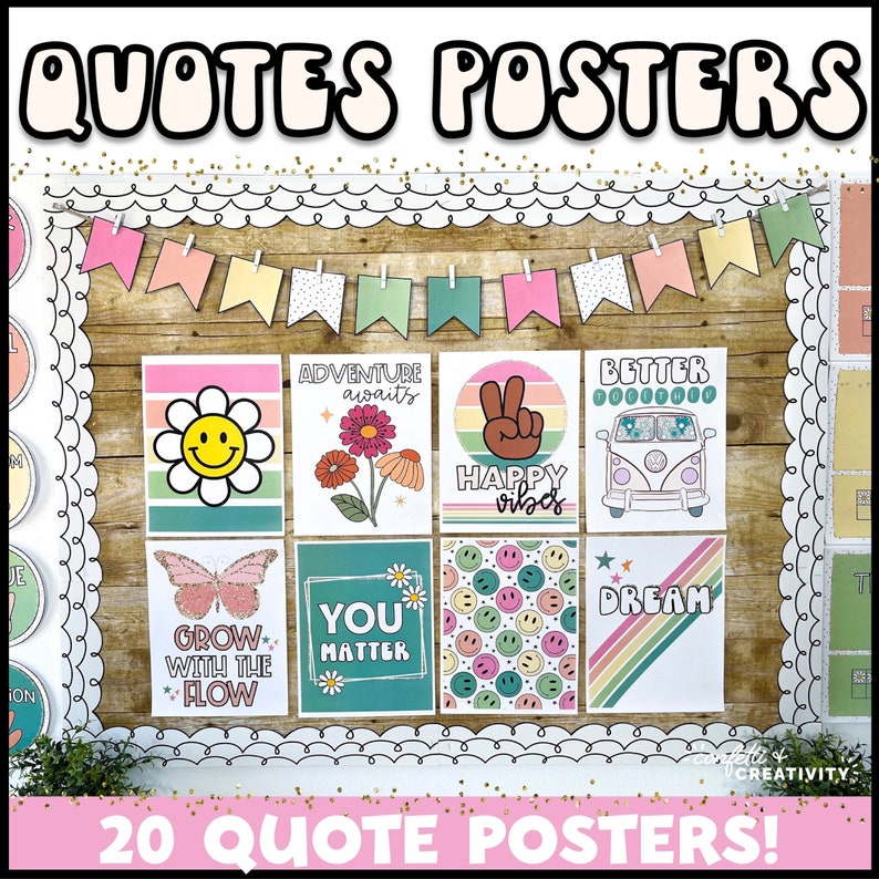 Retro Classroom Quote Posters Classroom Quotes Colorful - Etsy